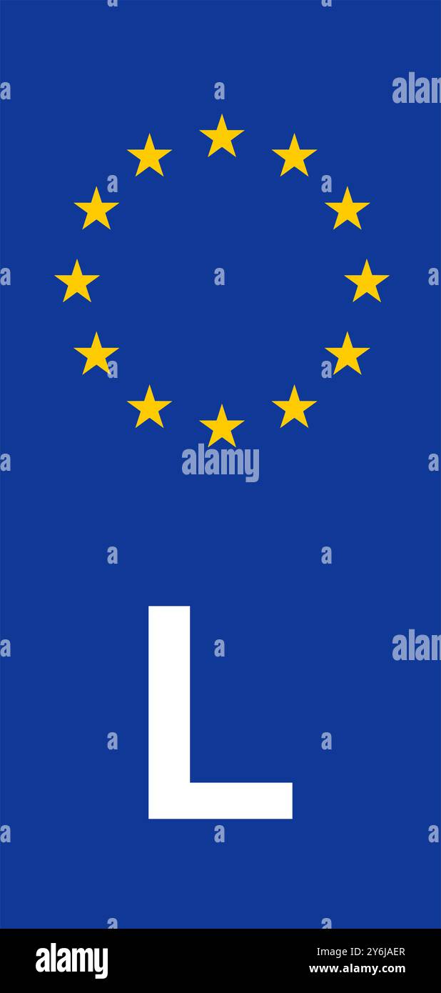 Luxembourgish Euroband with National Symbol: Blue Background ...