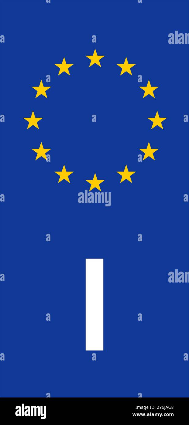 Italian Euroband with National Symbol: Blue Background Representing ...