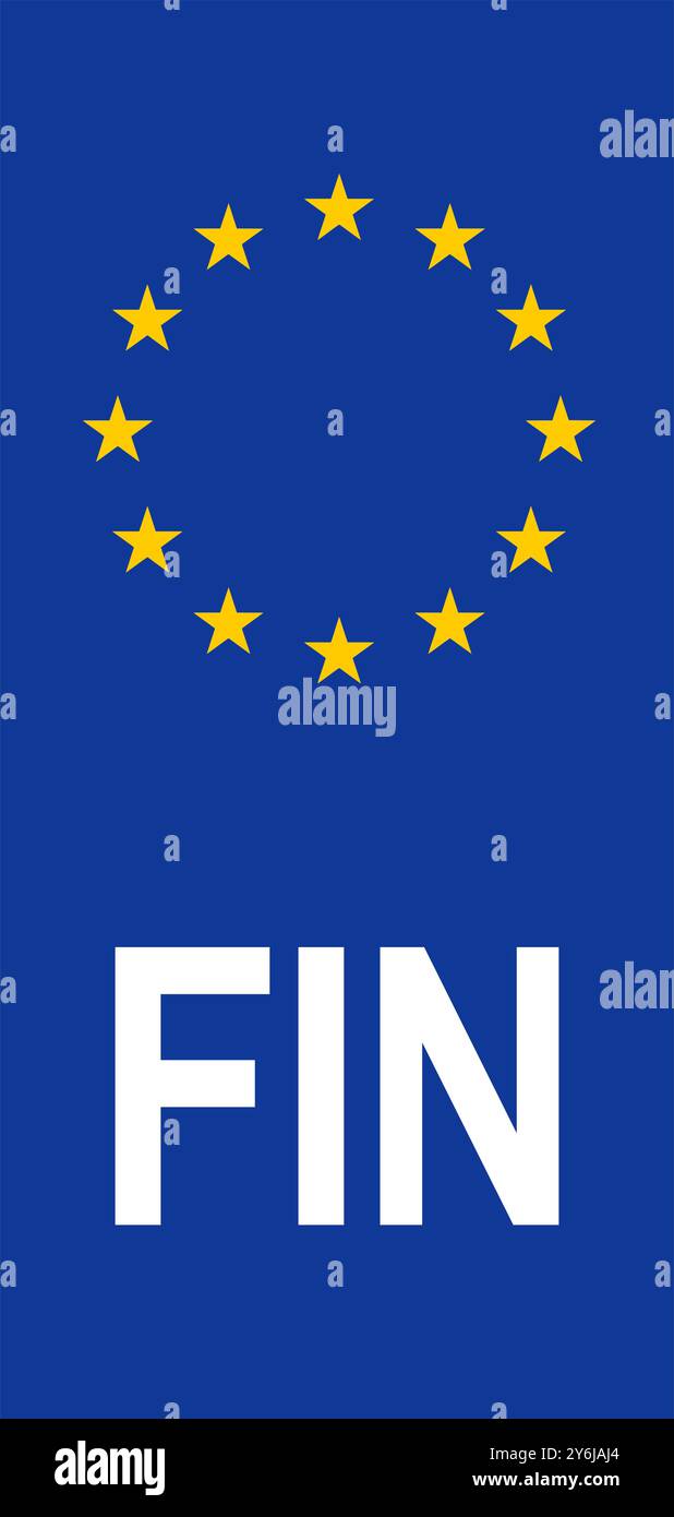 Finnish Euroband with National Symbol: Blue Background Representing ...
