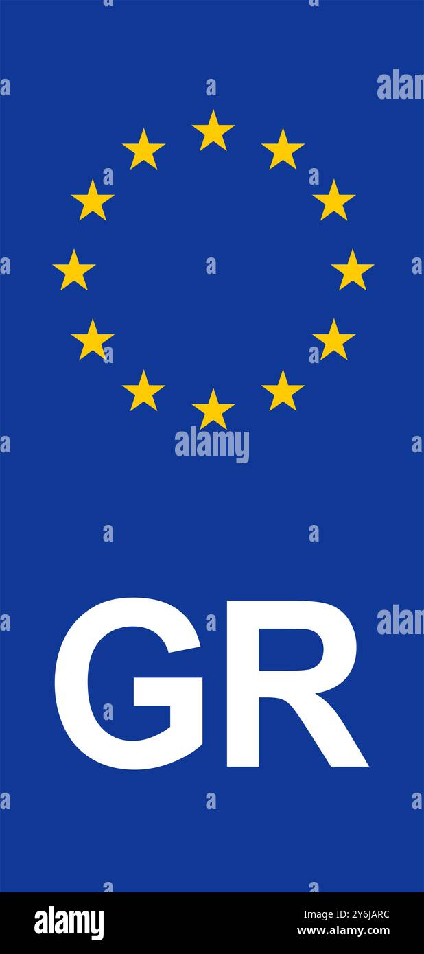 Greek Euroband with National Symbol: Blue Background Representing ...