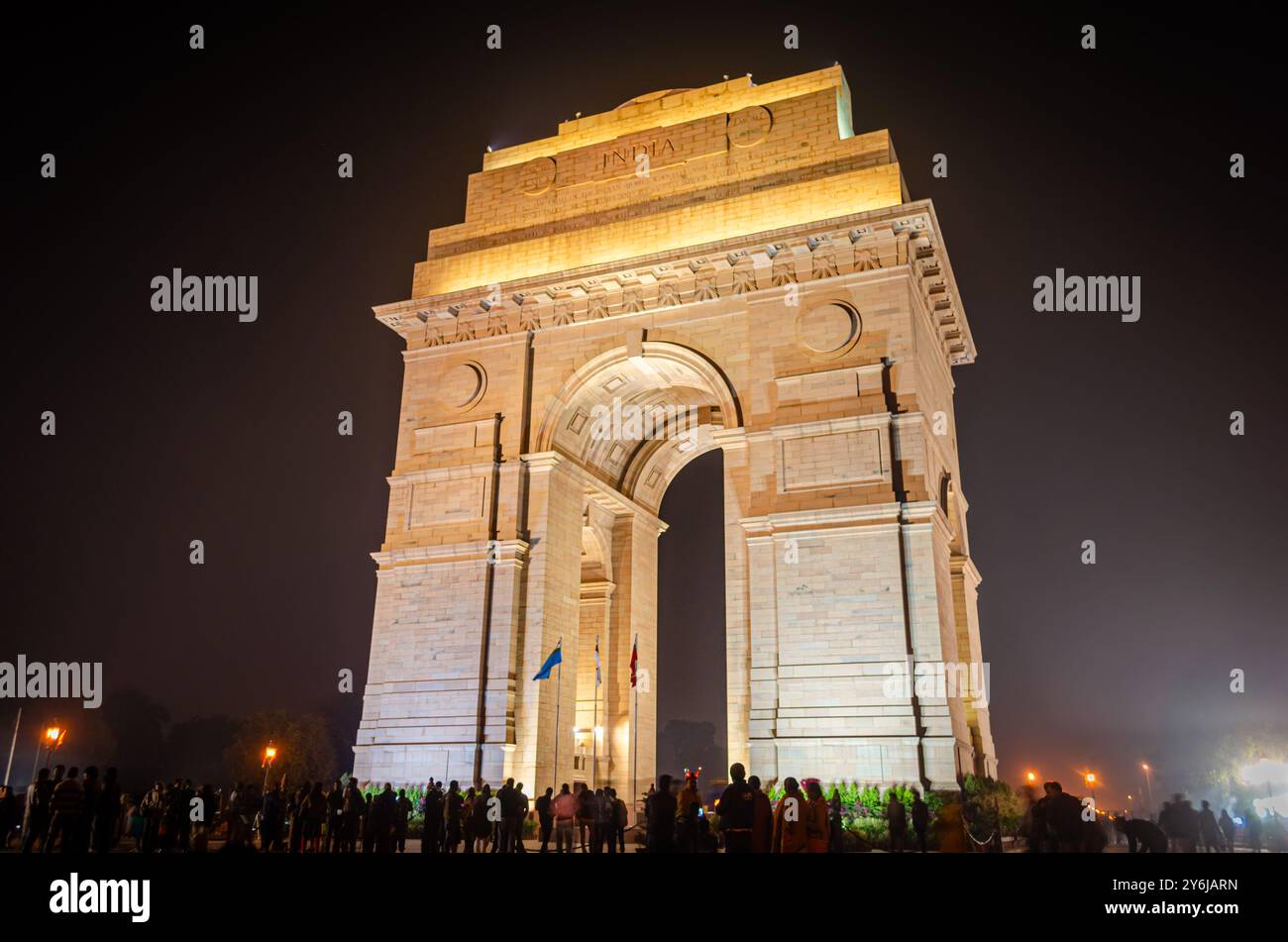 India Gate at night. New Delhi, India Stock Photo - Alamy