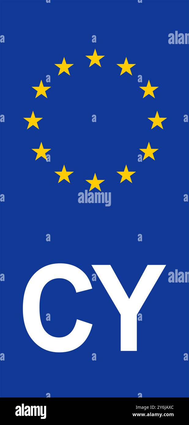 Cypriot Euroband with National Symbol: Blue Background Featuring the ...
