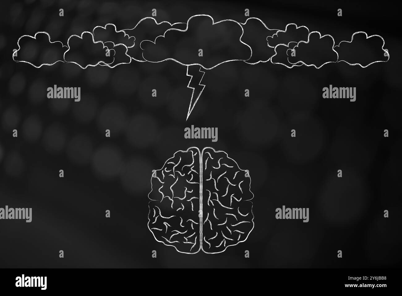 brainstorming and creative mind conceptual illustration, brain icon ...