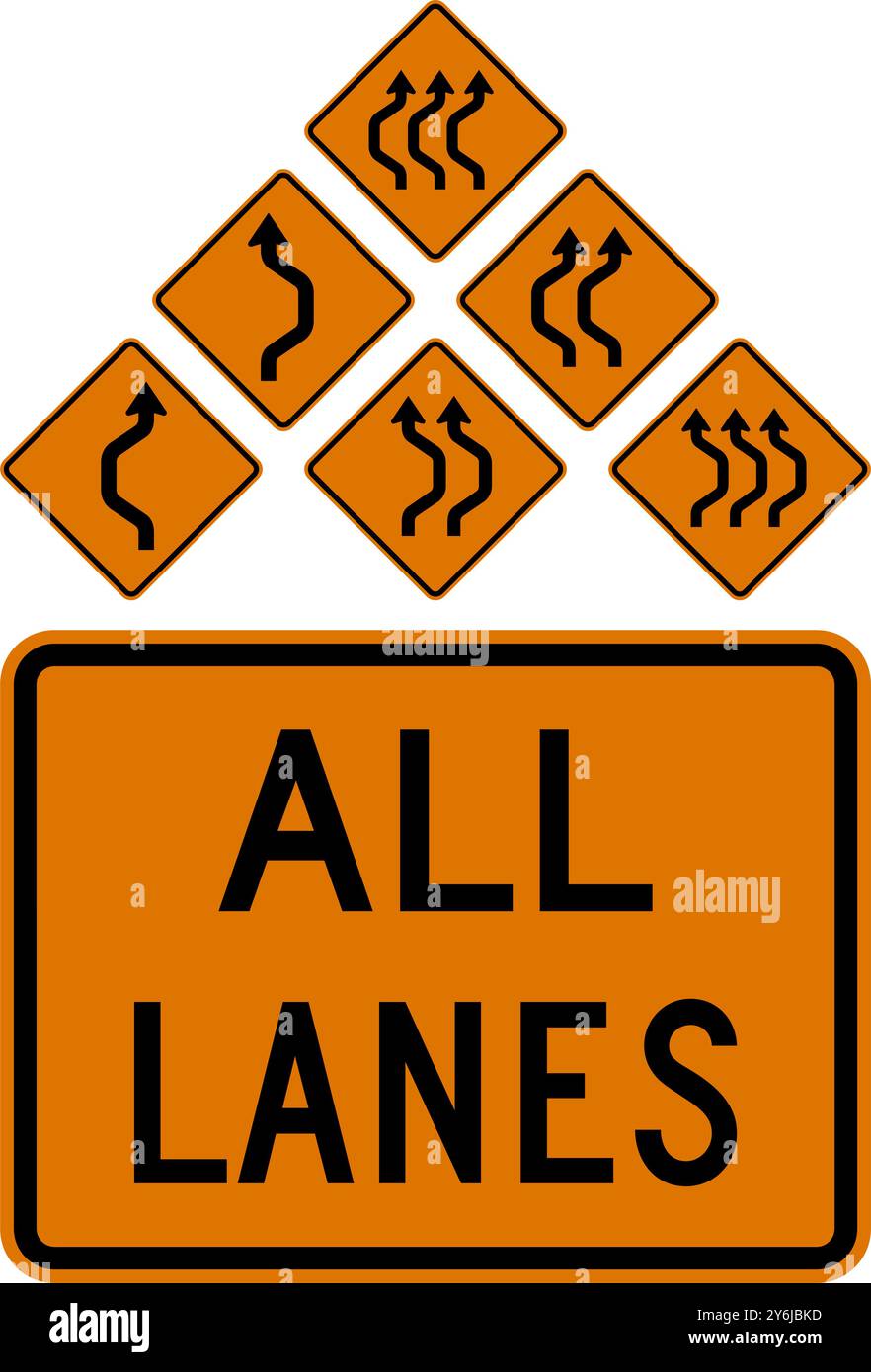 Reverse Curve Road Signs Collection Featuring Single, Double, and ...