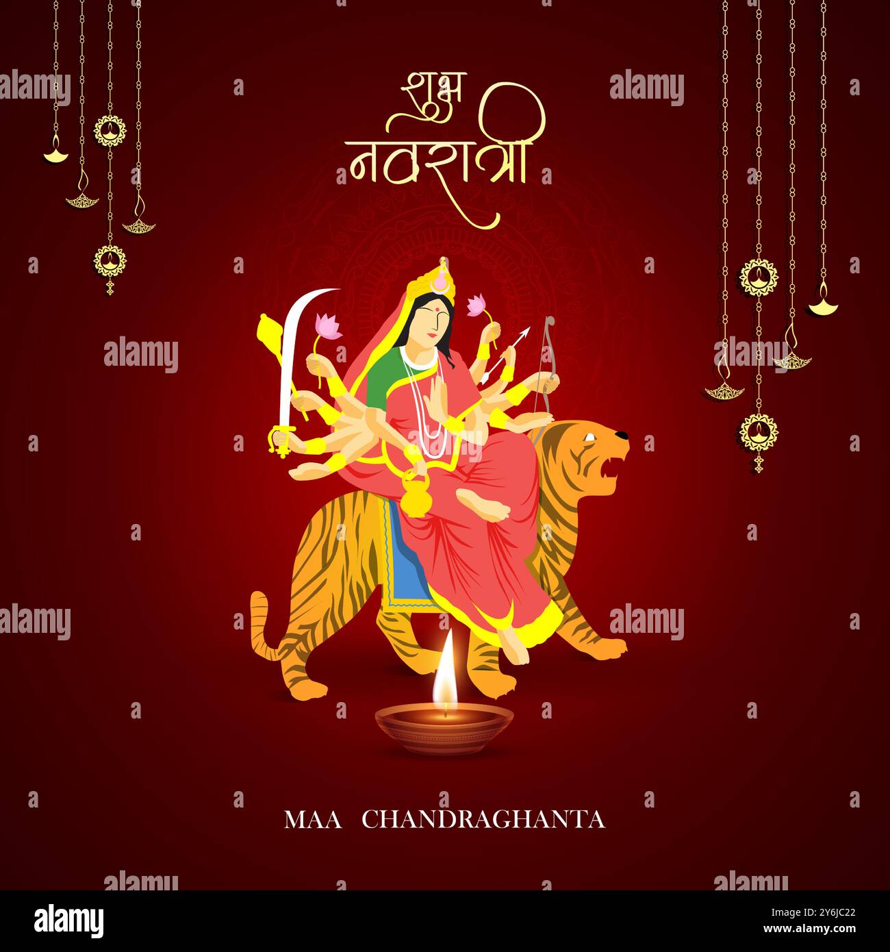 Happy Navratri Indian festival celebrartion decorative background ...