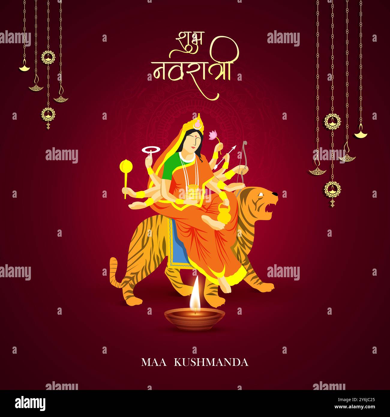 Happy Navratri Indian festival celebrartion decorative background ...
