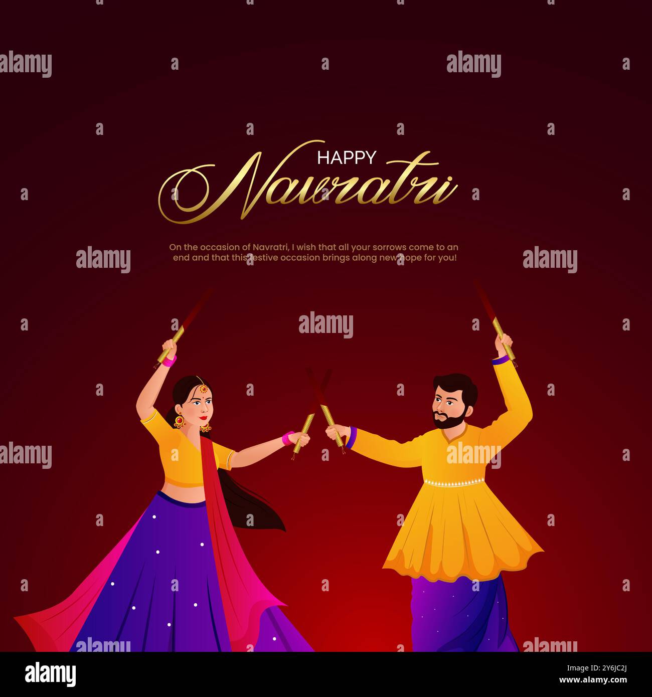 Dandiya Stock Vector Images - Alamy