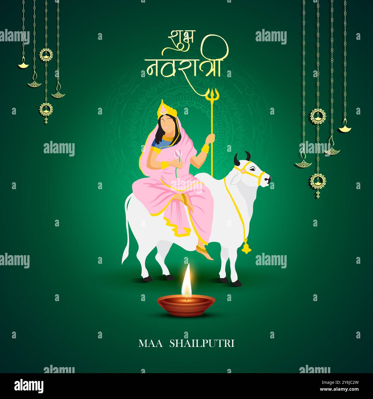 Happy Navratri Indian festival celebrartion decorative background ...
