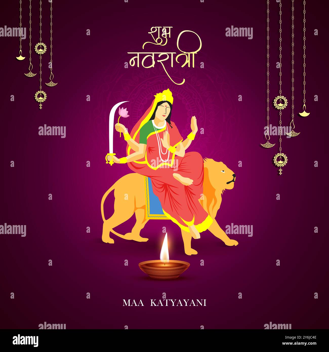 Happy Navratri Indian festival celebrartion decorative background ...