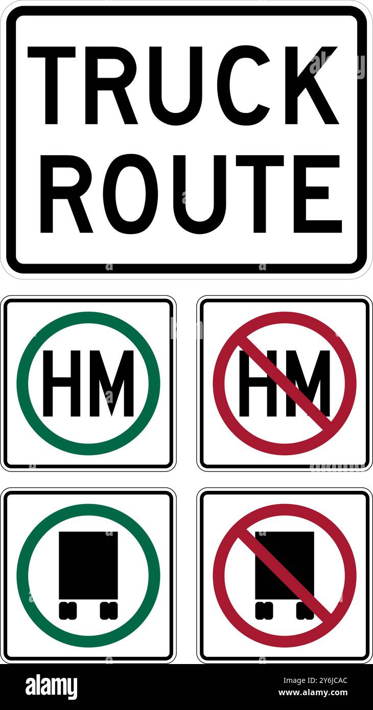 Truck and Hazardous Material Route Signs: Truck Routes, Hazardous ...