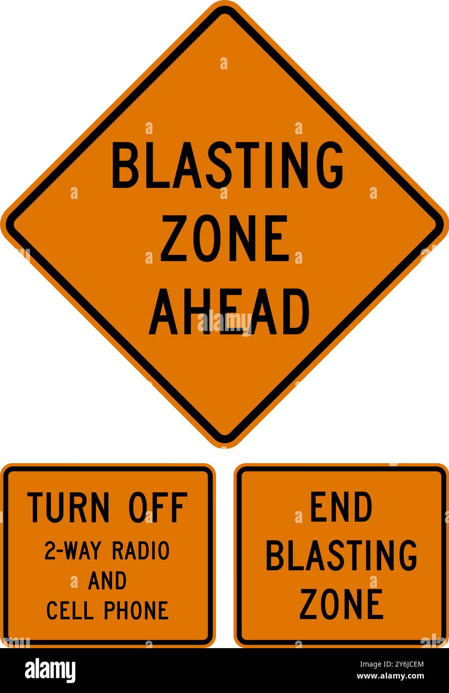 Blasting zones. Road signs in the United States Stock Vector Image ...