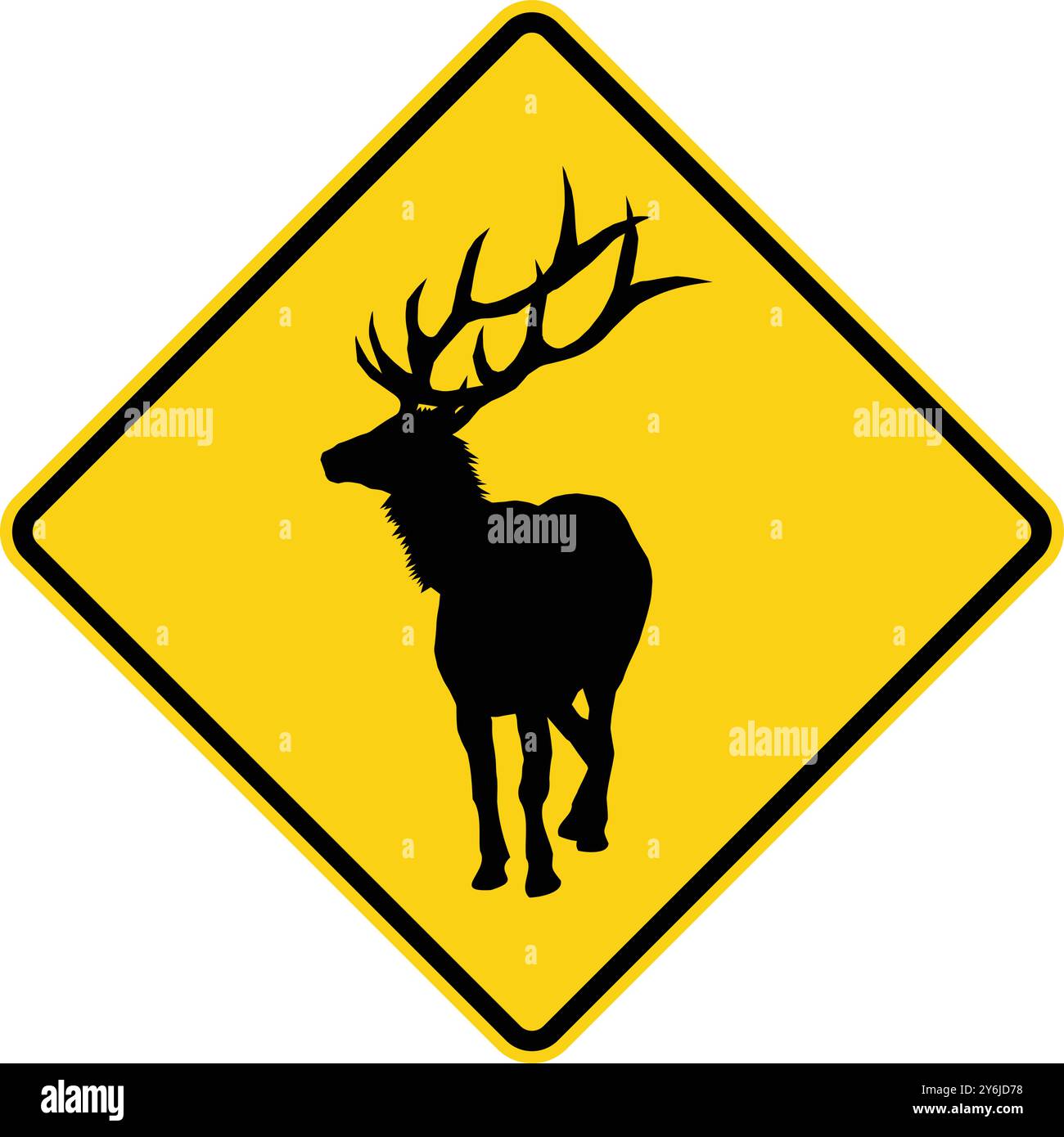 Elk, Advance Road Warning Signs Collection Featuring Bicycles ...