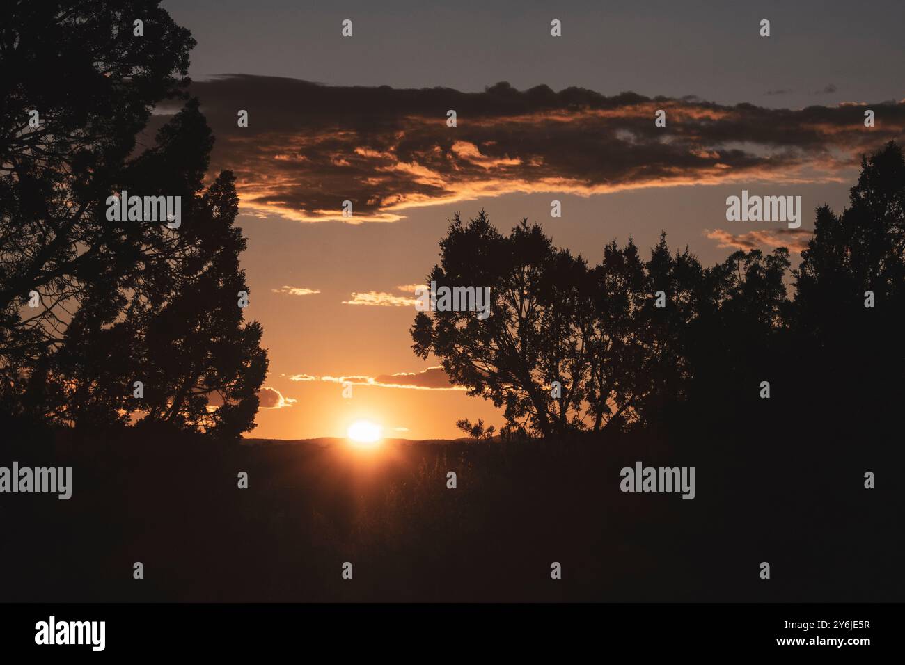 Sunset over the Rio Grande Gorge at Cebolla Mesa, outside Taos, New ...