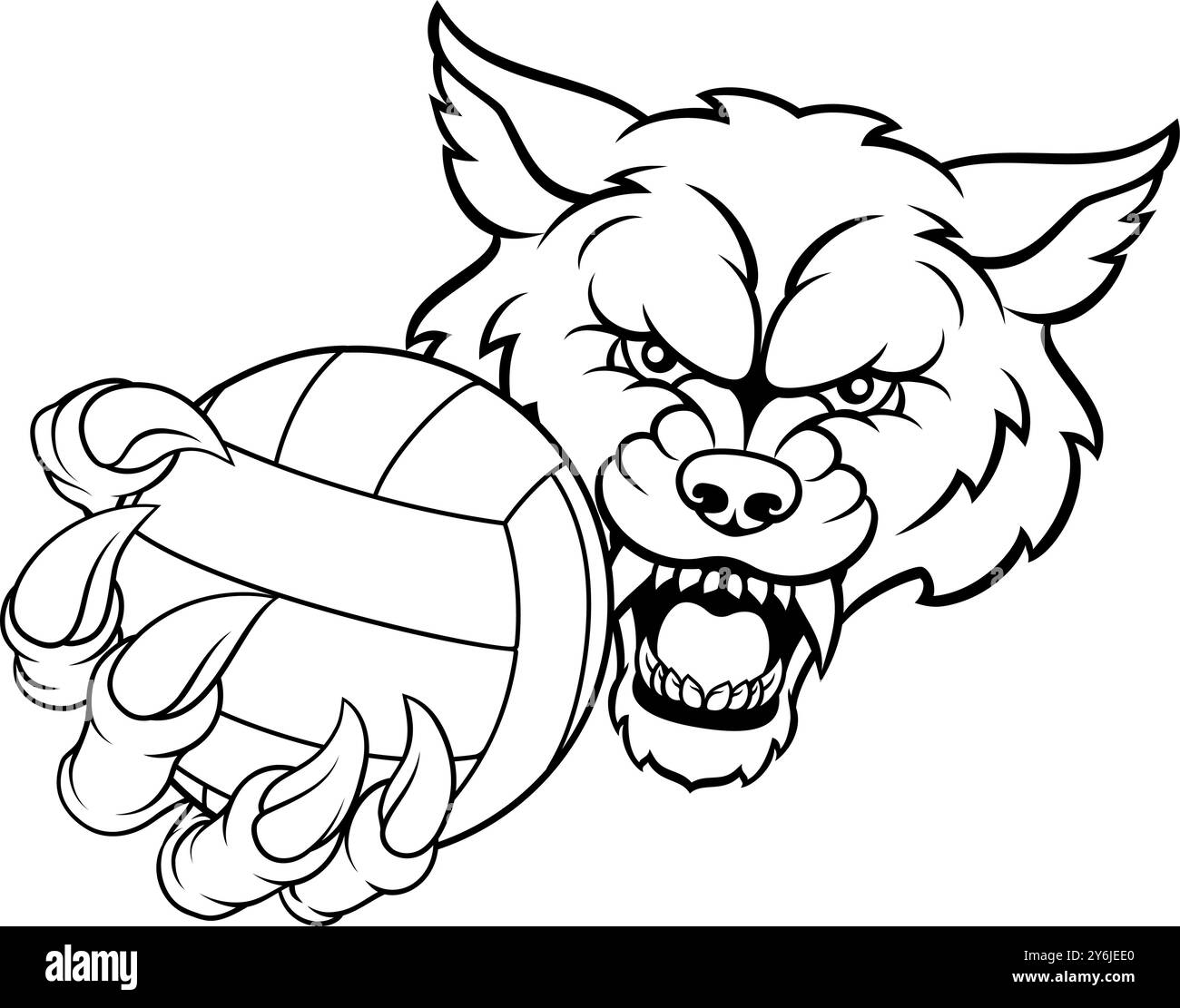 Wolf Werewolf Volleyball Volley Ball Claw Mascot Stock Vector Image ...