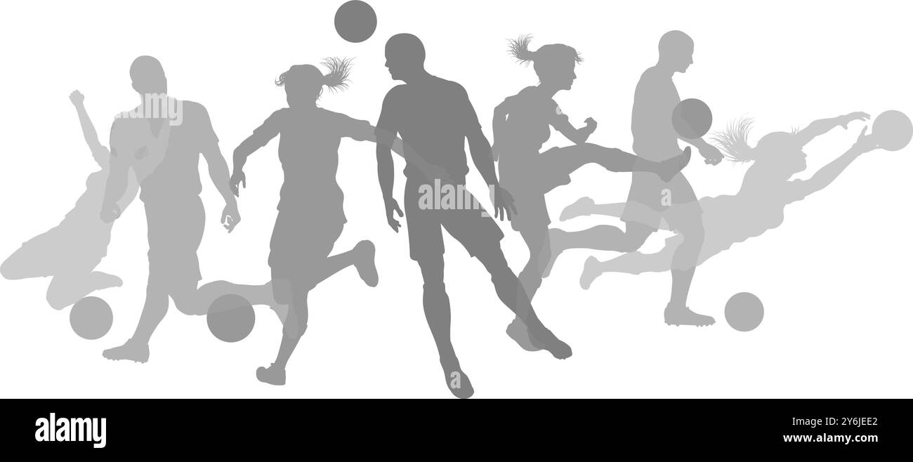 Soccer Football Players Silhouettes Stock Vector Image & Art - Alamy
