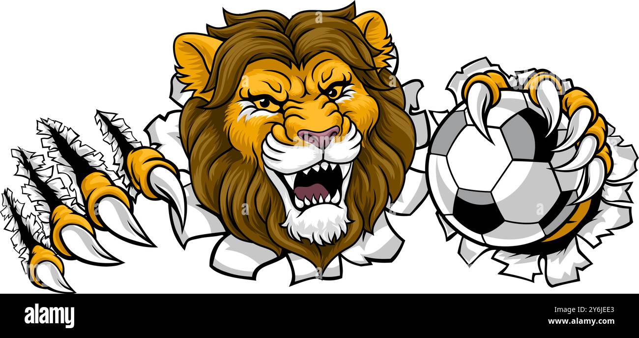 Lion Soccer Football Animal Sports Team Mascot Stock Vector Image & Art ...