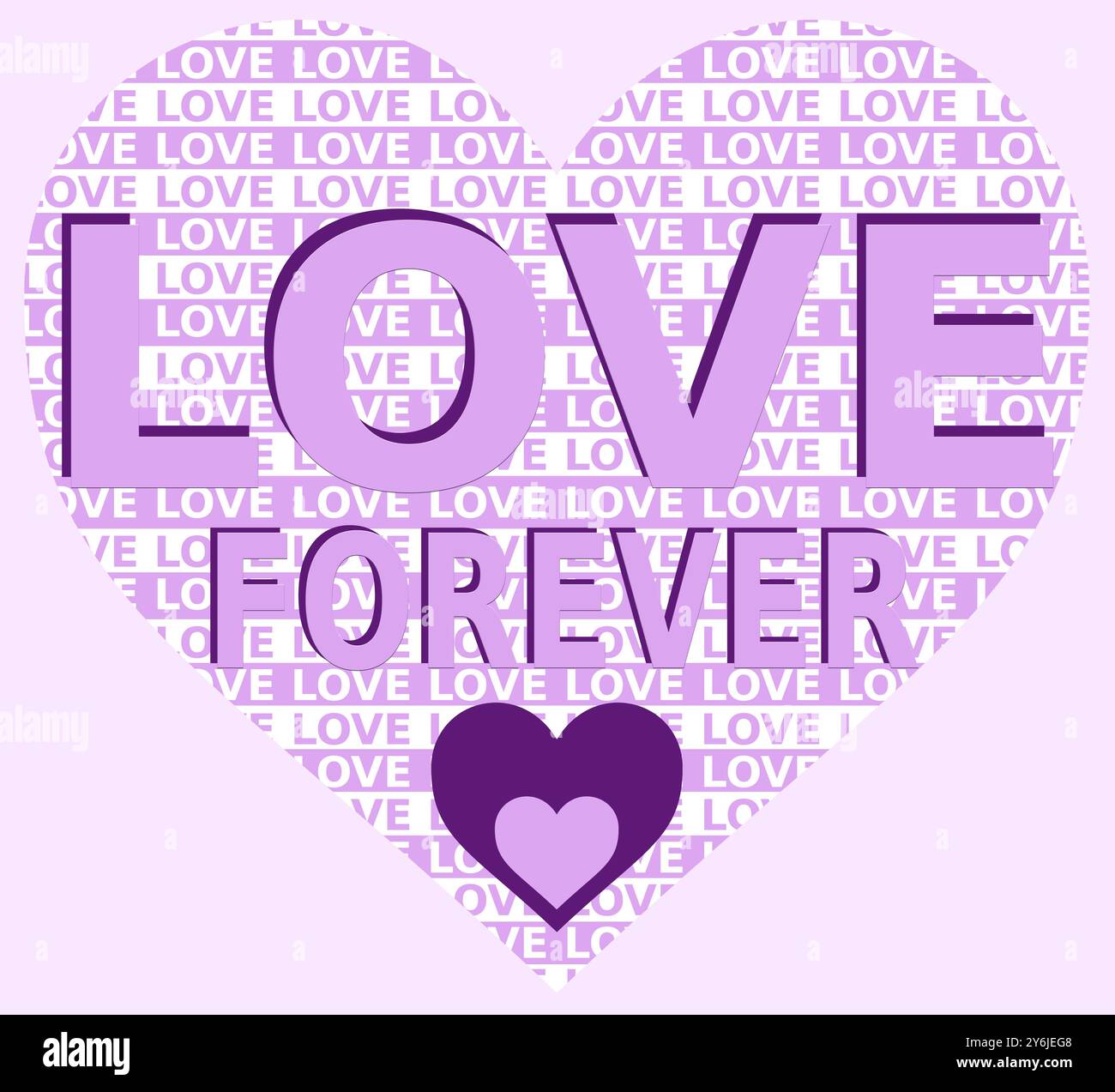 Heart shape made of the word Love and filled with the text Love Forever ...