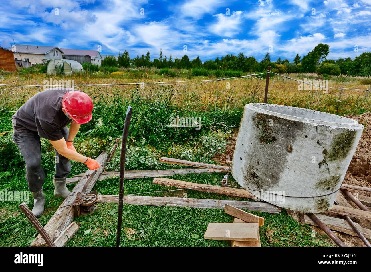 Hand manual cable pulling winch, steel capstan drum spur gear Stock ...