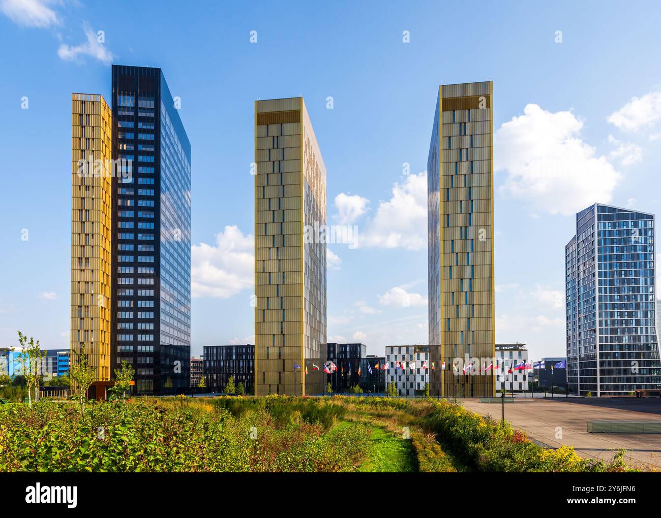 The three towers of the Court of Justice of the European Union, the ...