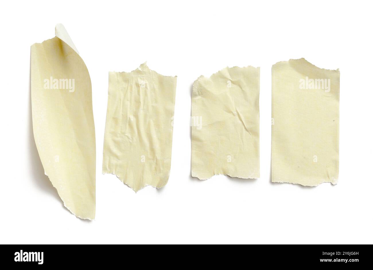 collection of various adhesive tape pieces on white background Stock ...