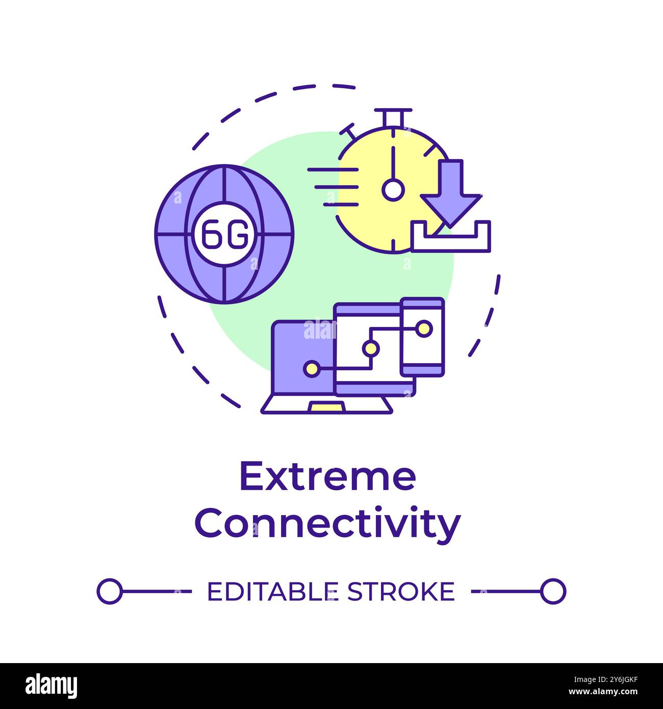 Extreme connectivity multi color concept icon Stock Vector Image & Art ...