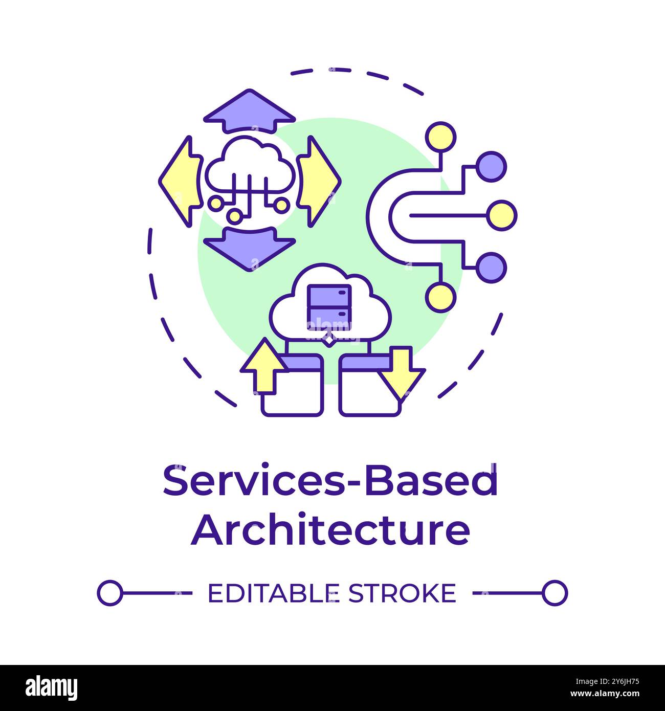 Services based architecture multi color concept icon Stock Vector Image ...
