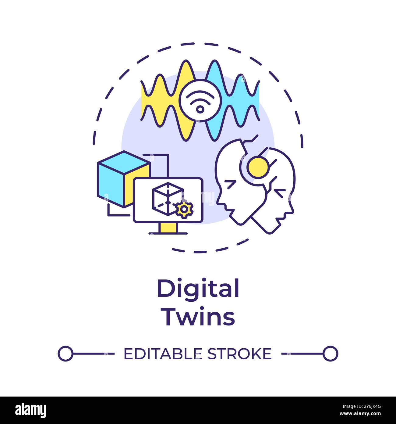 Digital twins multi color concept icon Stock Vector Image & Art - Alamy
