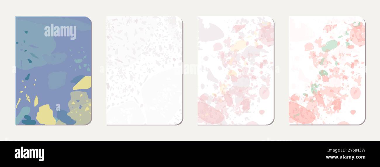 School diary cover design. Terrazzo abstract background made of natural ...