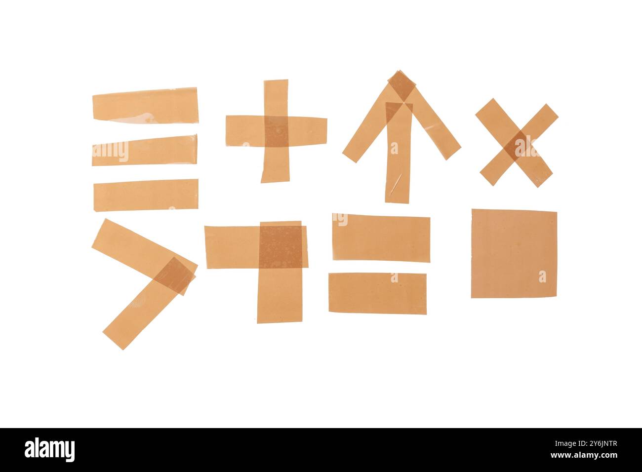 collection of various adhesive tape pieces on white background Stock ...