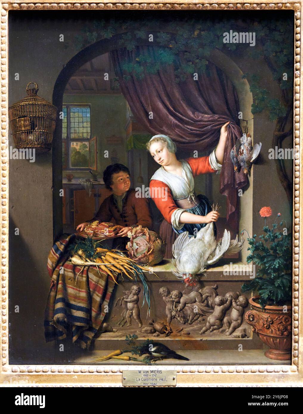 The Cook, 1715, Willem van MIERIS, Leyde (Pays-Bas), 1662 - Leyde, 1747 ...