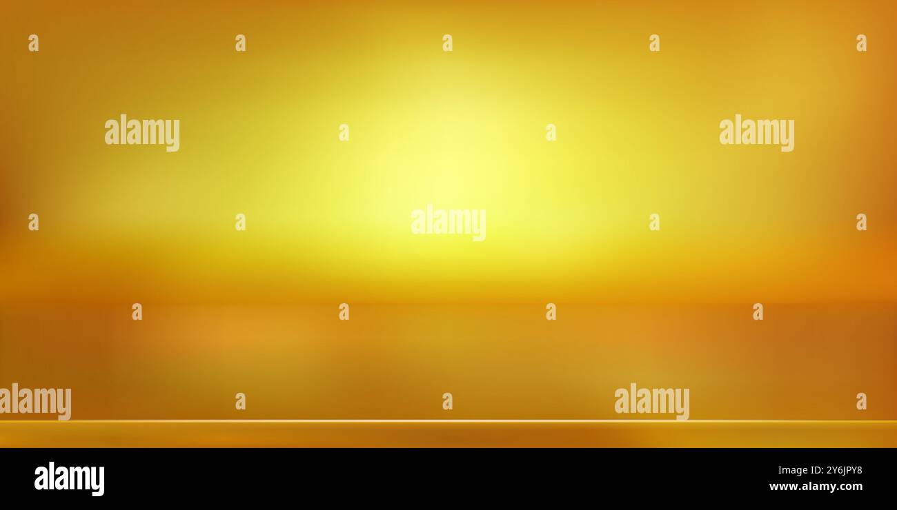 Gold yellow solid studio gradient bg with limbo light. Bright wall and ...