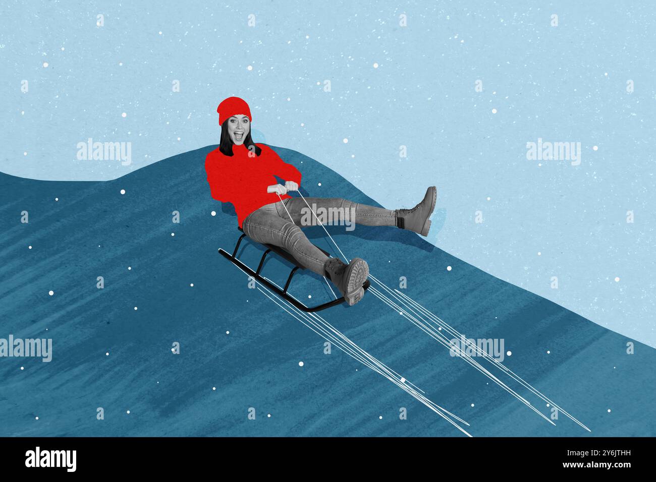 Composite trend artwork sketch collage of winter season advent ...