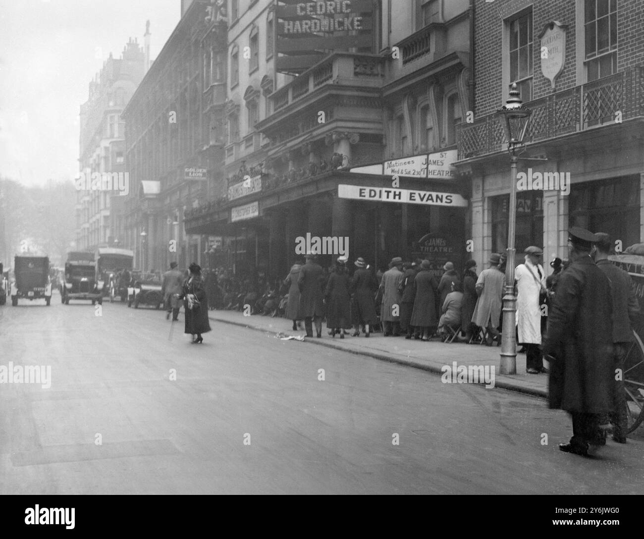 The St James Theatre , London , England , with crowds queuing outside ...