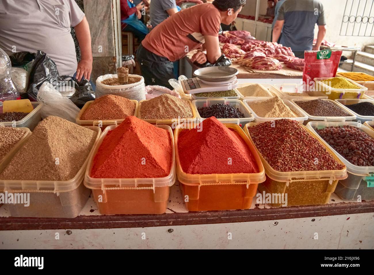 This closeup captures the vivid array of spices available at Chorsu ...