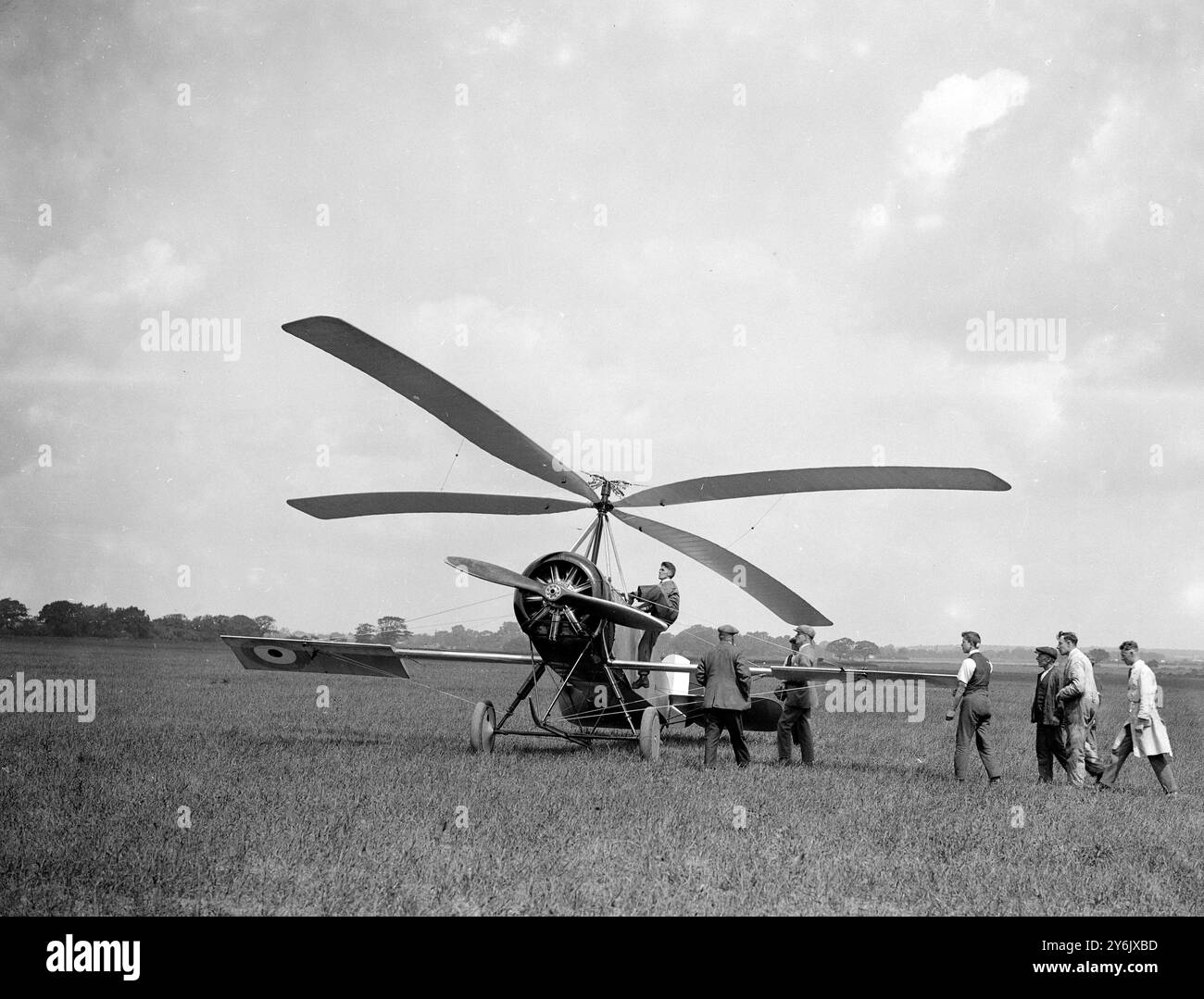 The Autogiro Plane at Hamble Airfield , Hampshire , England 1925 Stock ...
