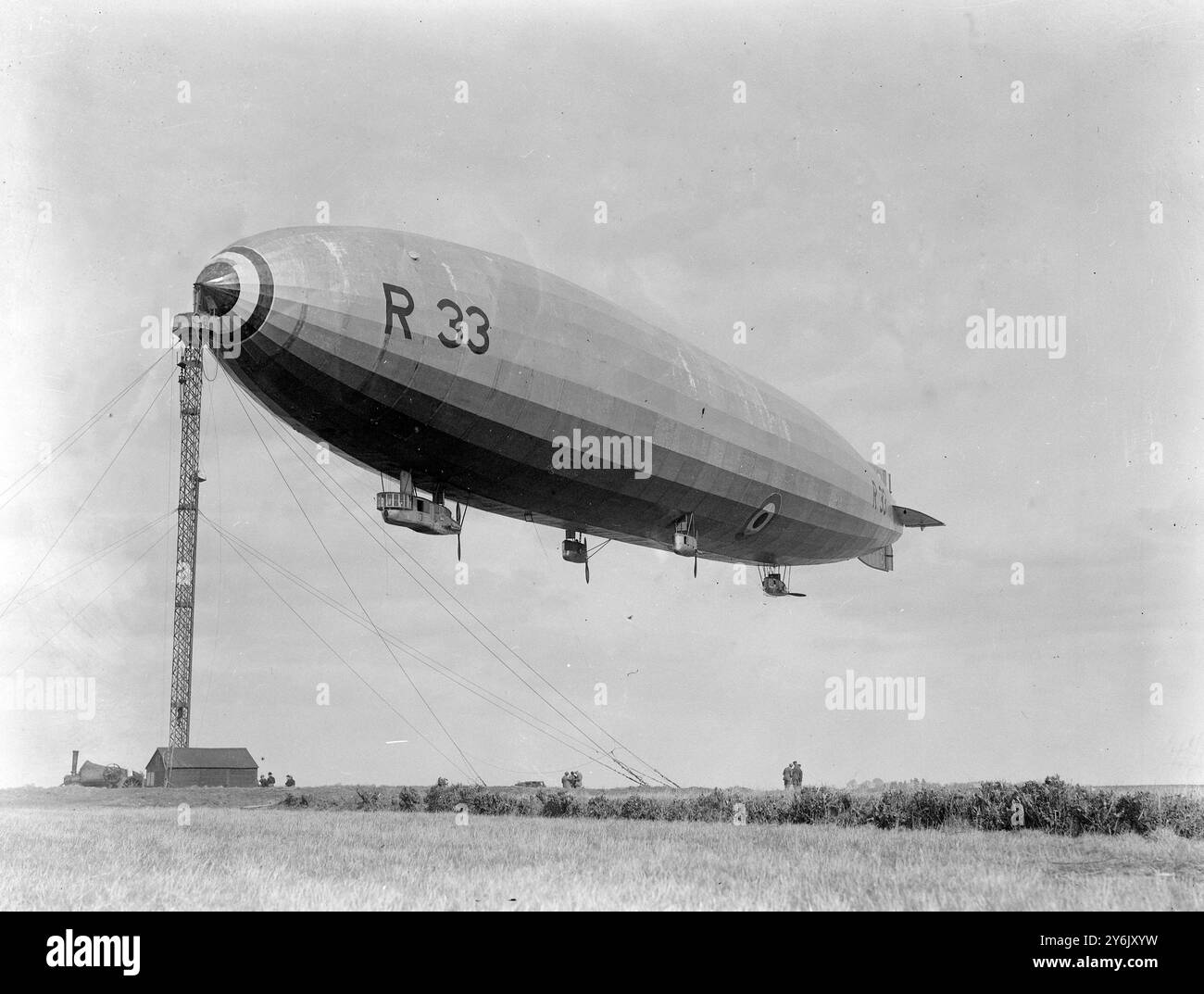 Mooring mast trials for the R33 Airship at Pulham Airship Station ...
