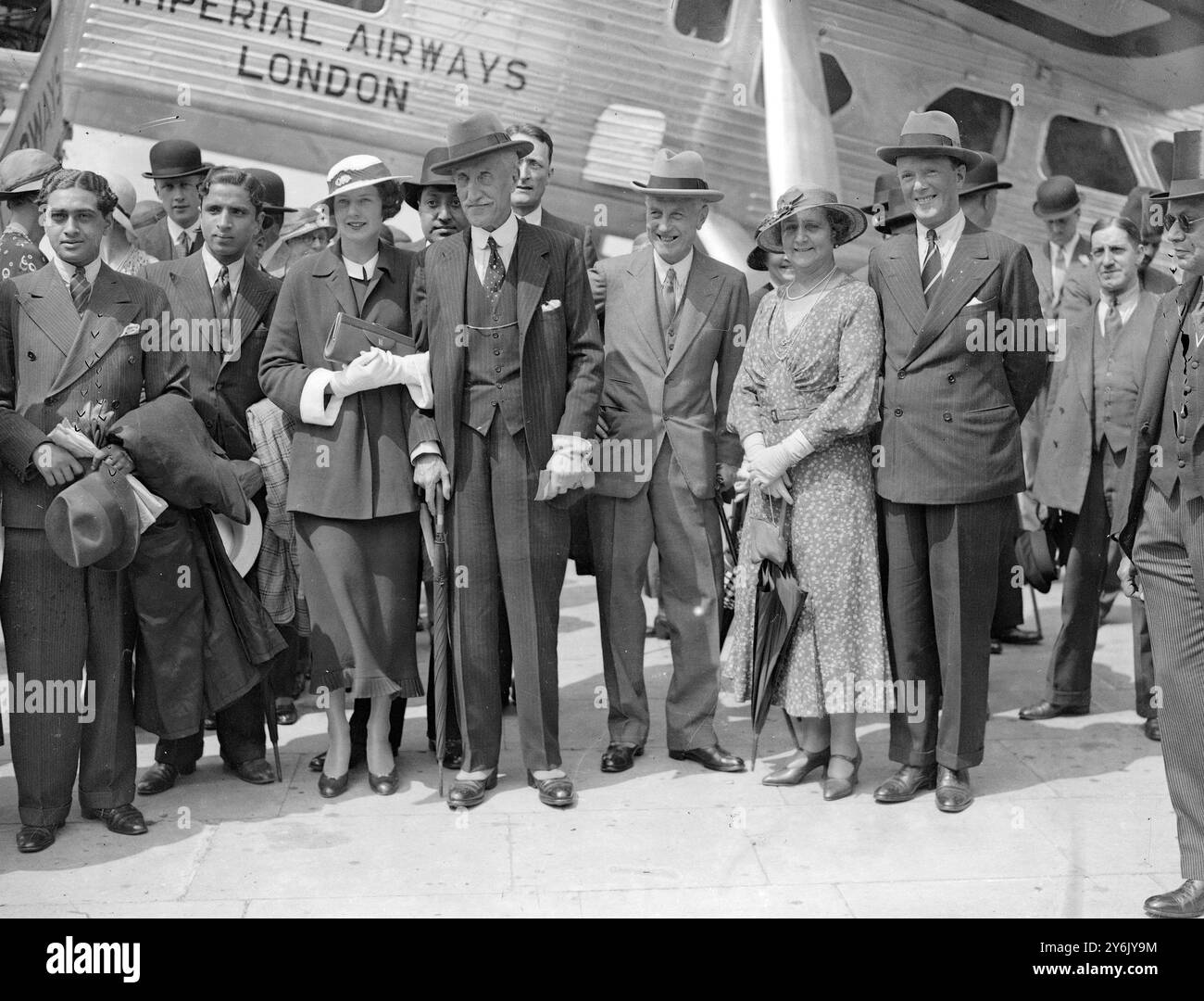 On their arrival at Croydon Airport , South London , England Left to ...