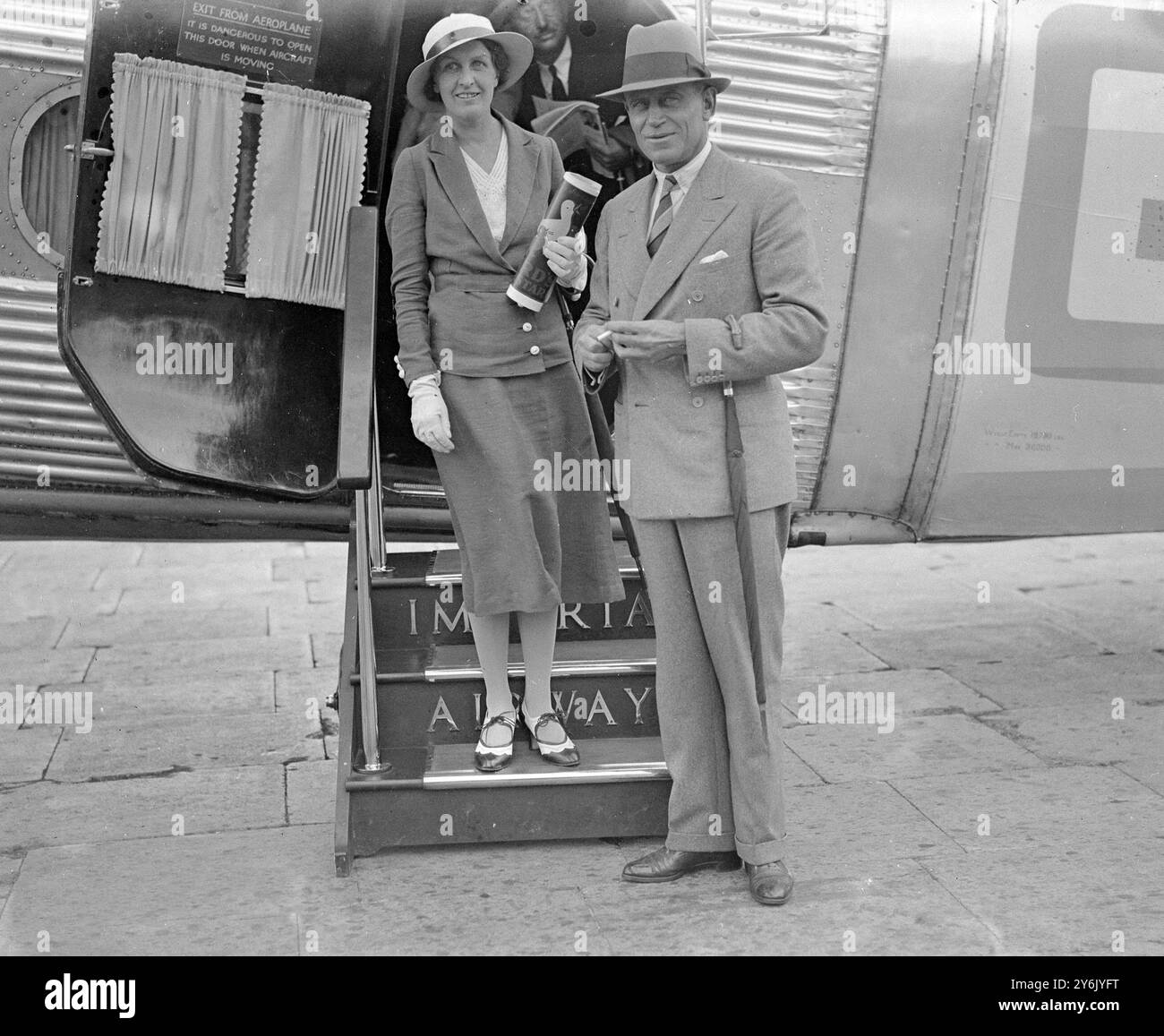 At Croydon Airport , London , England Sir Pierre and Lady Van Ryneveld ...