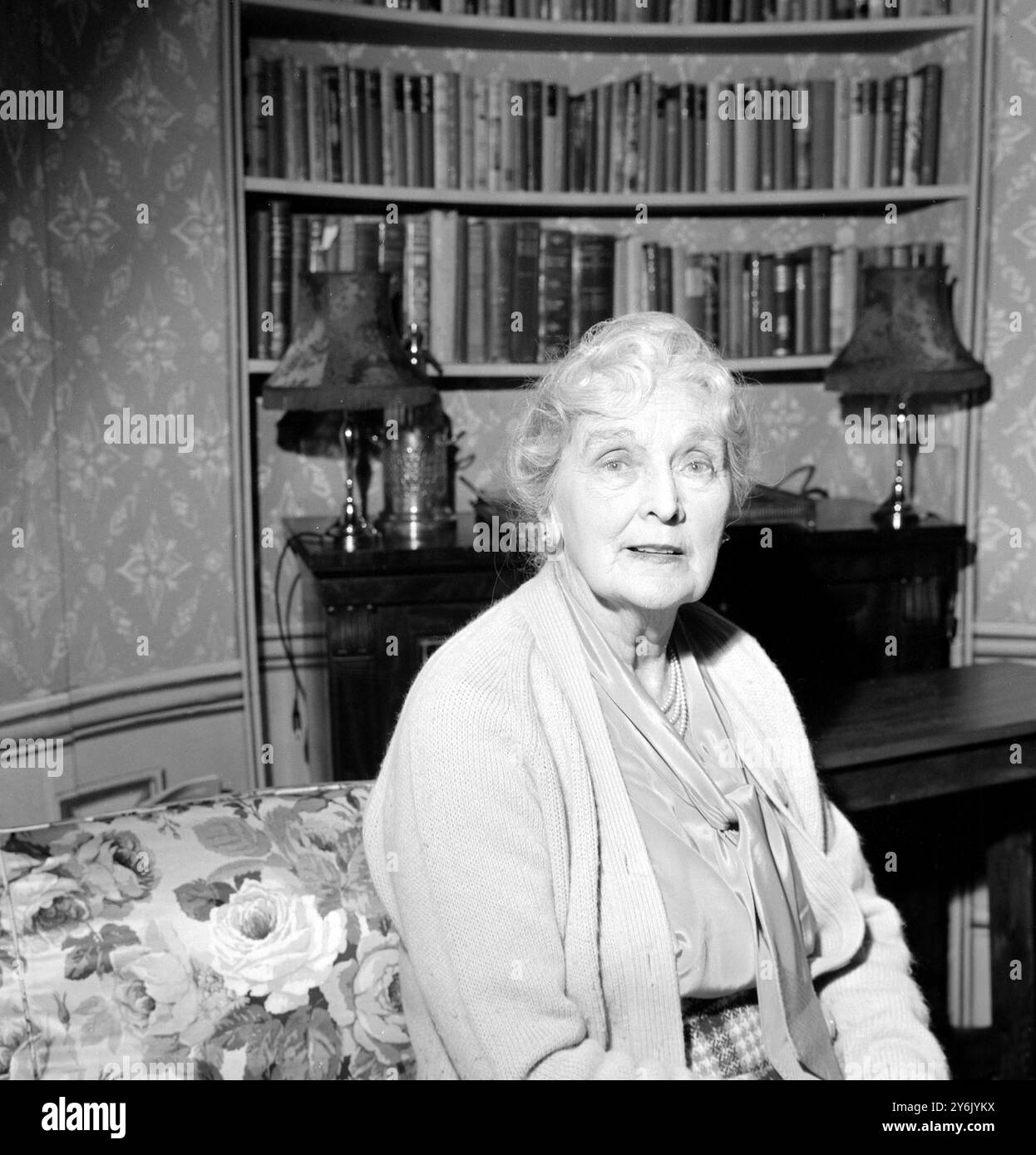 A portrait of Dame Sybil Thorndike , pictured in London today during ...