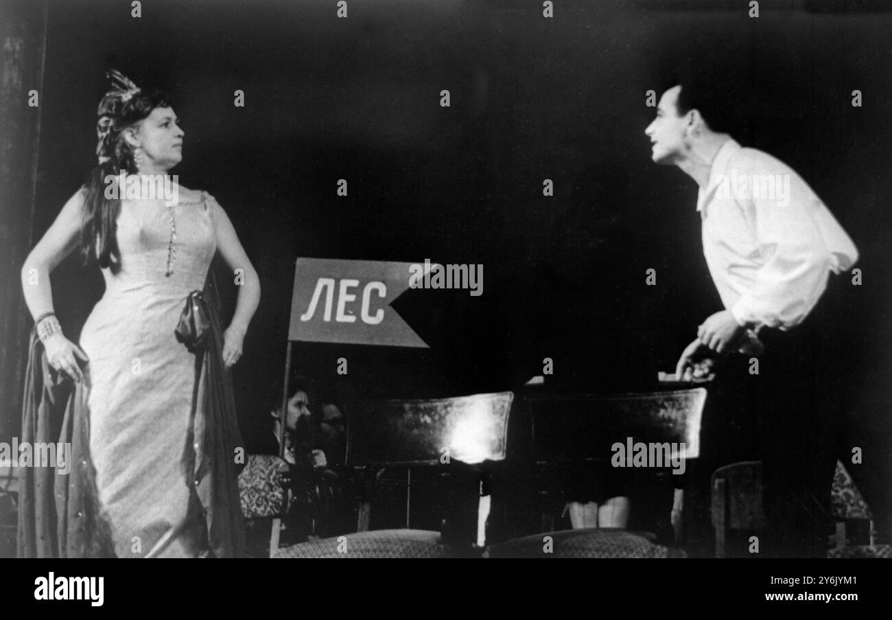 R Markova as Hippolita and V Volghin as Puck in a scene from the ...