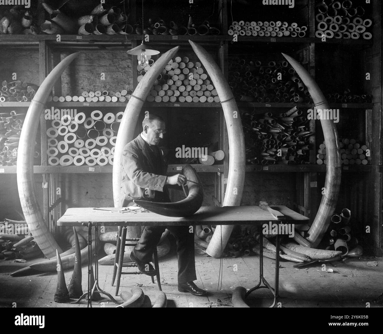 At Messrs Myers and Company , Ivory Merchants , Tower Hill Measuring a ...