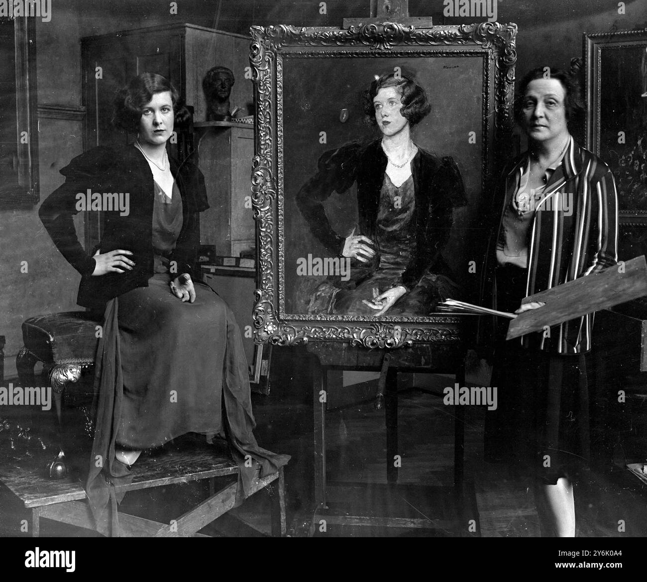 Miss Nancy Beaton (sister of Cecil Beaton )sitting for her portrait to ...