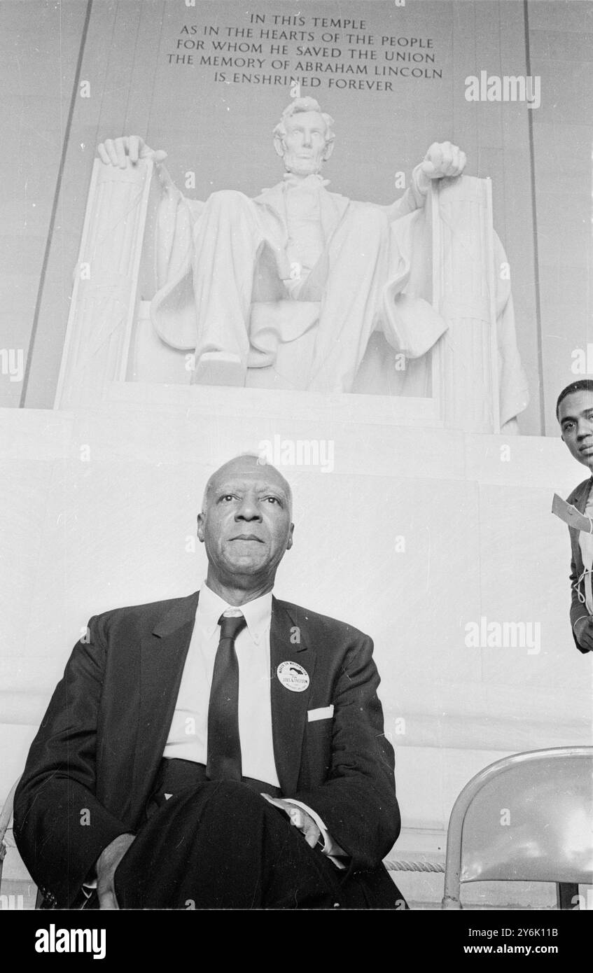28 August 1963 Civil Rights Leader - A. Philip Randolph - in front of ...