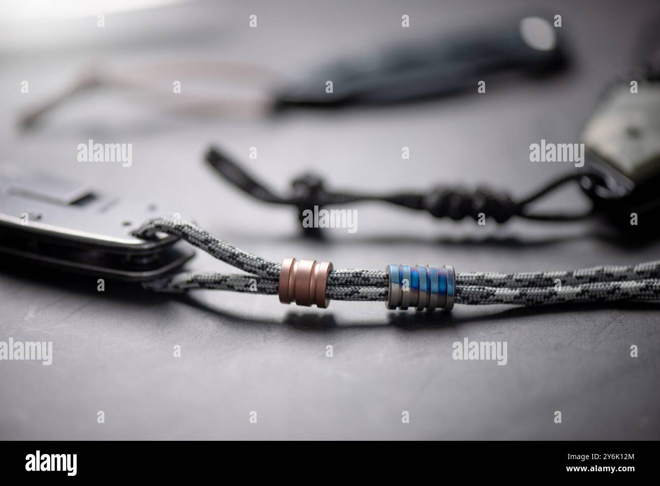 Titanium alloy bead for DIY. Making paracord lanyard decorated with ...