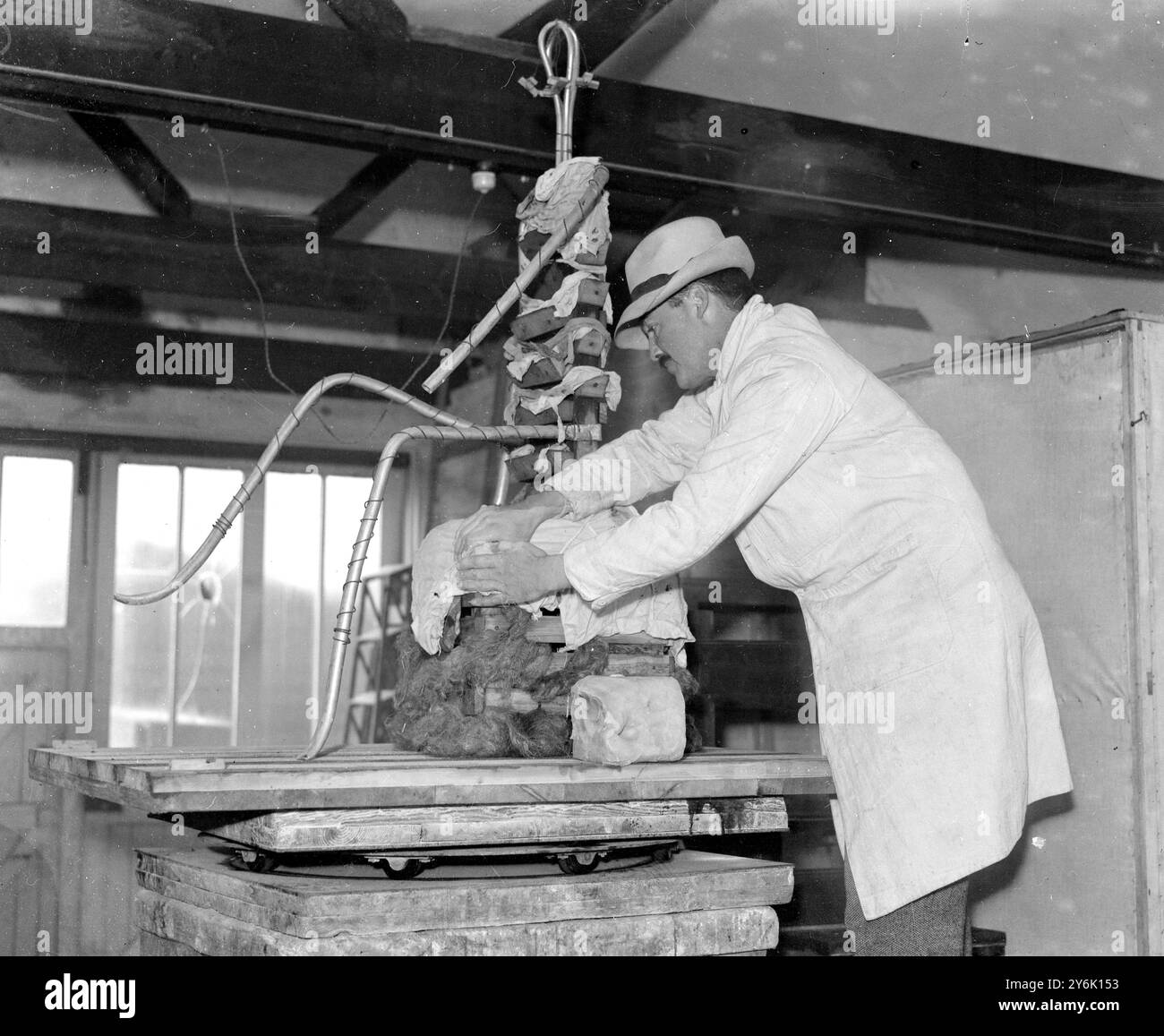Mr Eric Kennington at his studio , Durham Wharf , Chiswick . He is at ...
