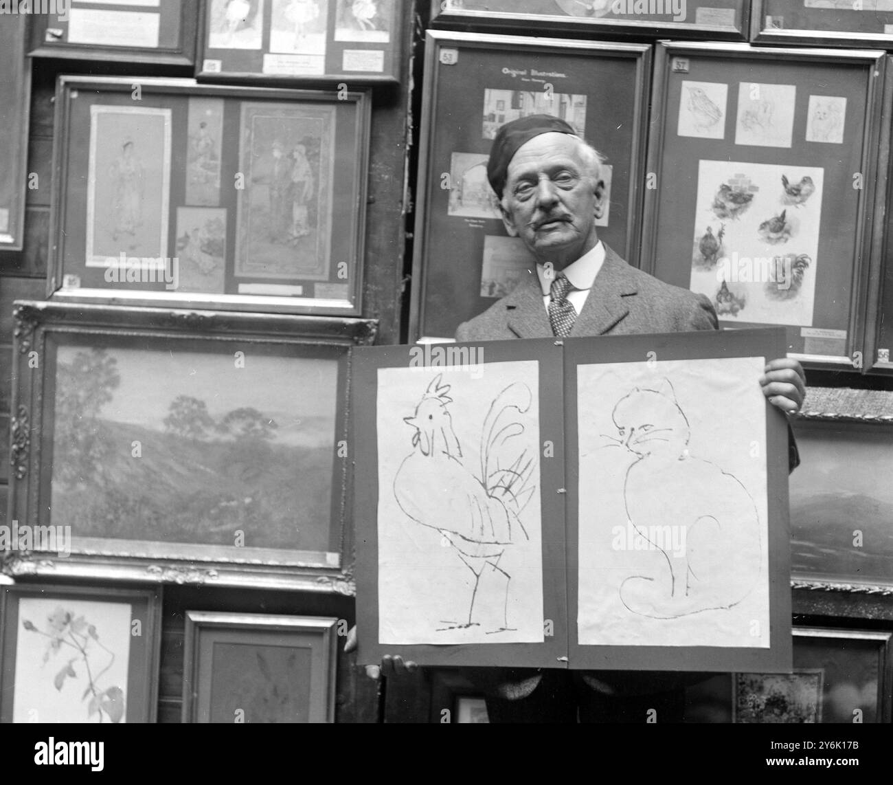 Teaching the blind to draw . Mr T R Ablett , art director of the Royal ...