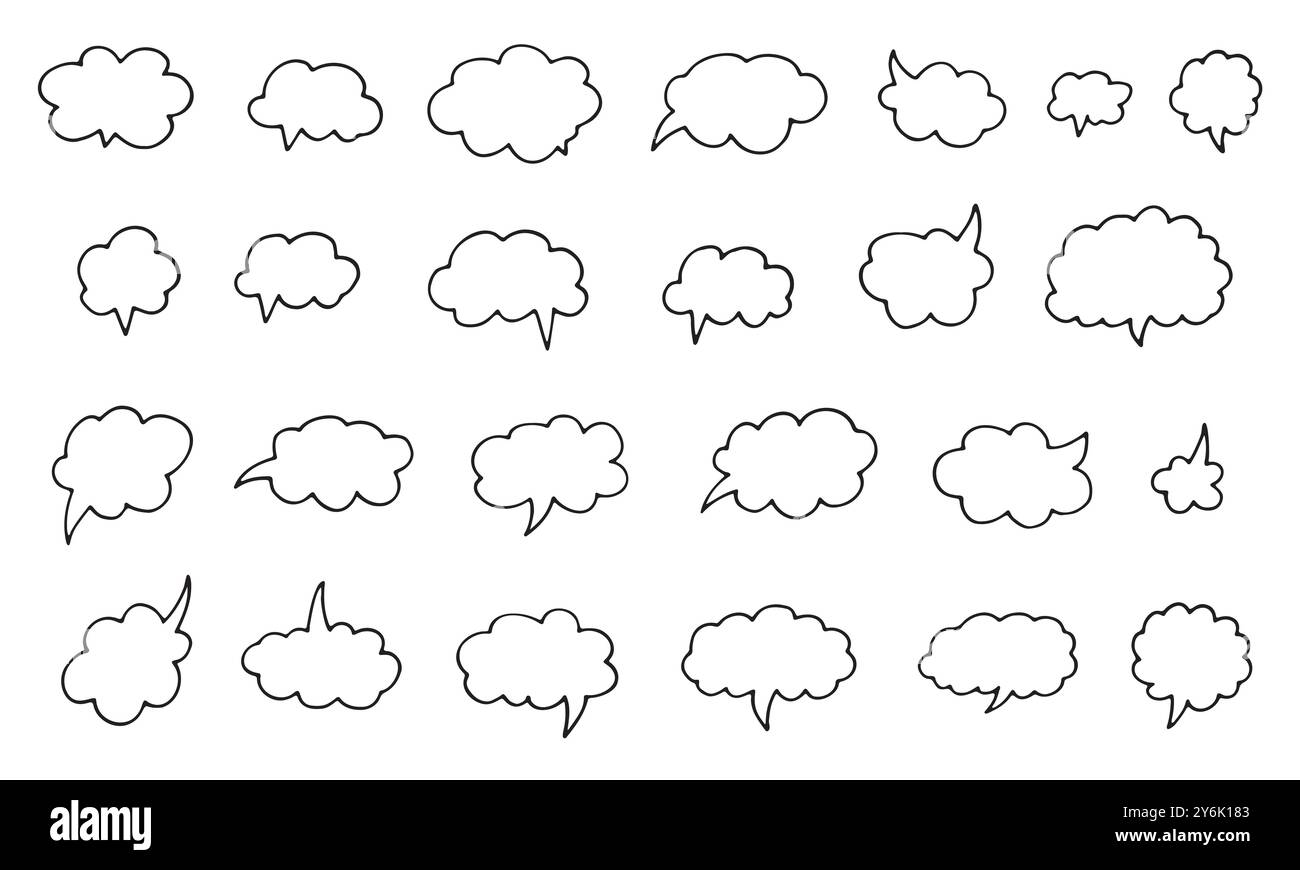 Hand drawn speech bubbles set Stock Vector Image & Art - Alamy