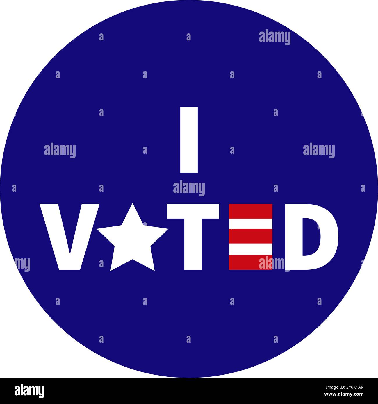 I Voted badge, vote button featuring a star replacing the O and ...