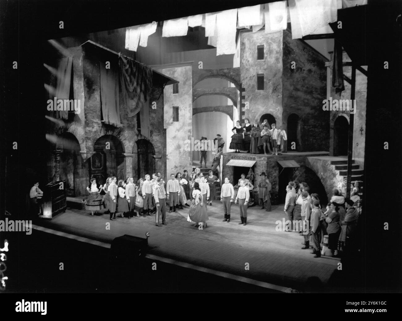 Act 1 of the opera Carmen being rehearsed at the Royal Opera House ...