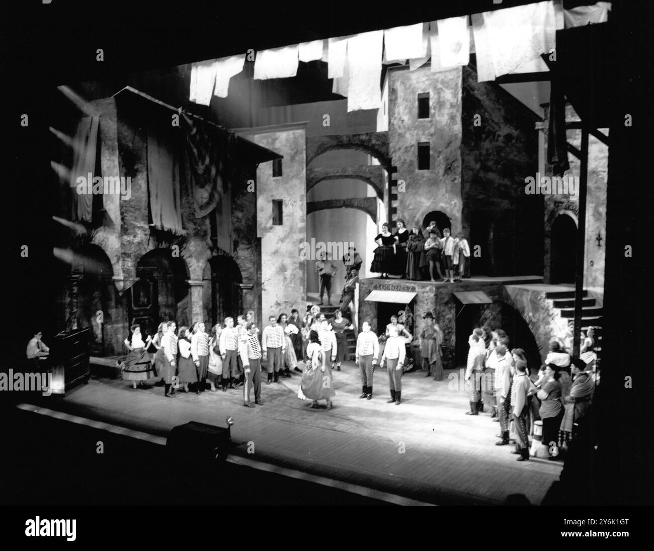 Act 1 of the opera Carmen being rehearsed at the Royal Opera House ...